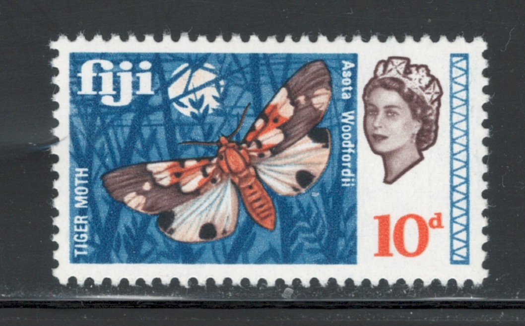 Fiji 1968 Queen Elizabeth II & Tiger Moth 10p Scott # 247 MH ...