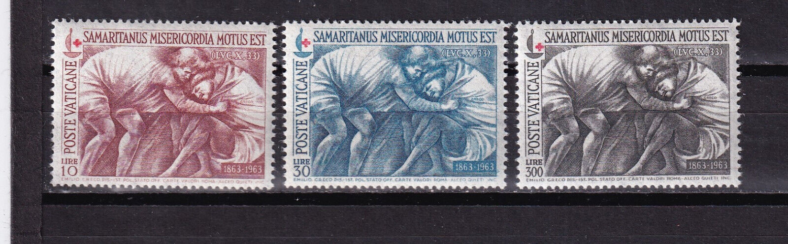 LI04 Vatican City 1964 100th Anniv of The International Red Cross mint ...