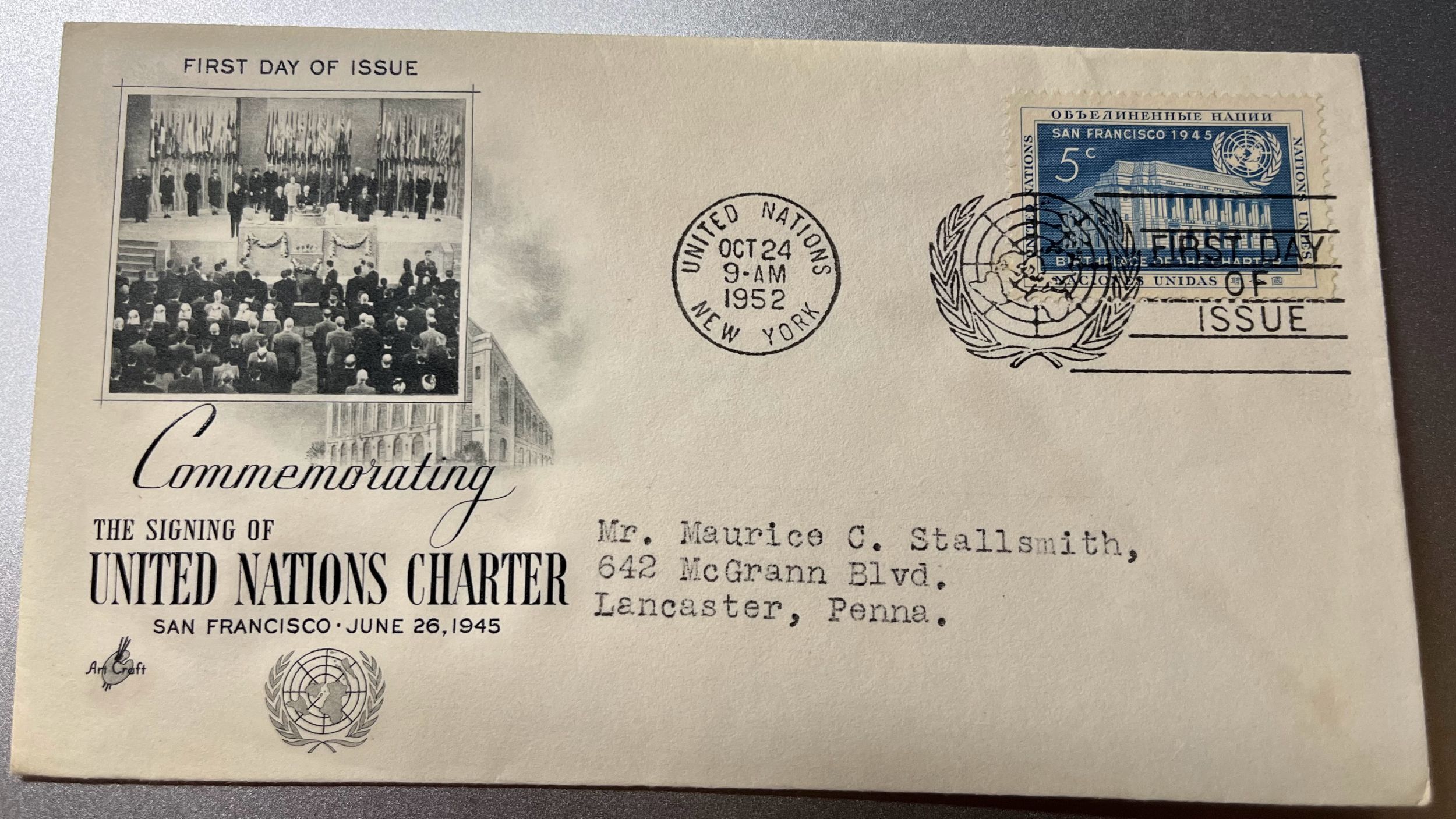 FDC UN Signing of United Nations Charter 1952 | Worldwide - United ...