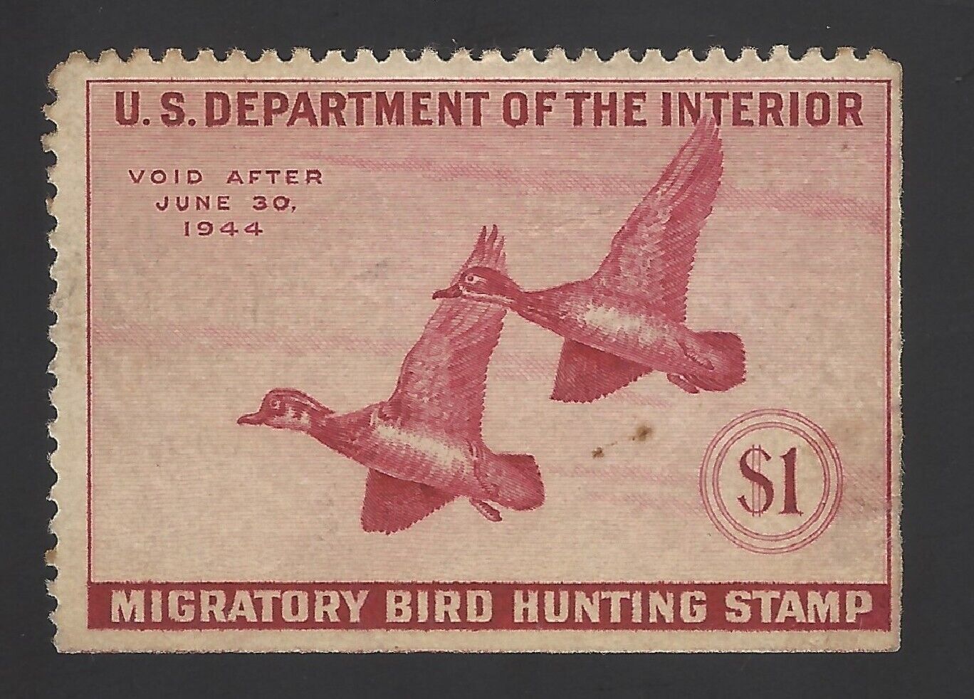 US Scott #RW10 MNH OG Fine, Deep Rose Wood Federal Duck Stamp | United ...