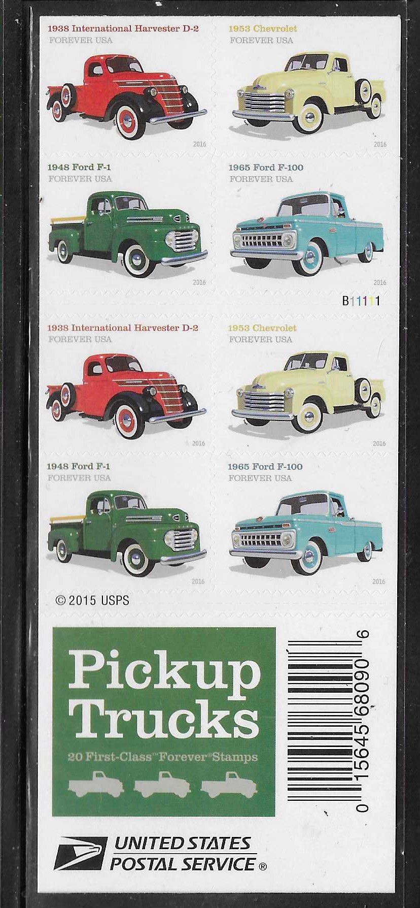 US#5101-5104b Forever "Pickup Trucks" Booklet of 20 (MNH) CV $22.00 ...