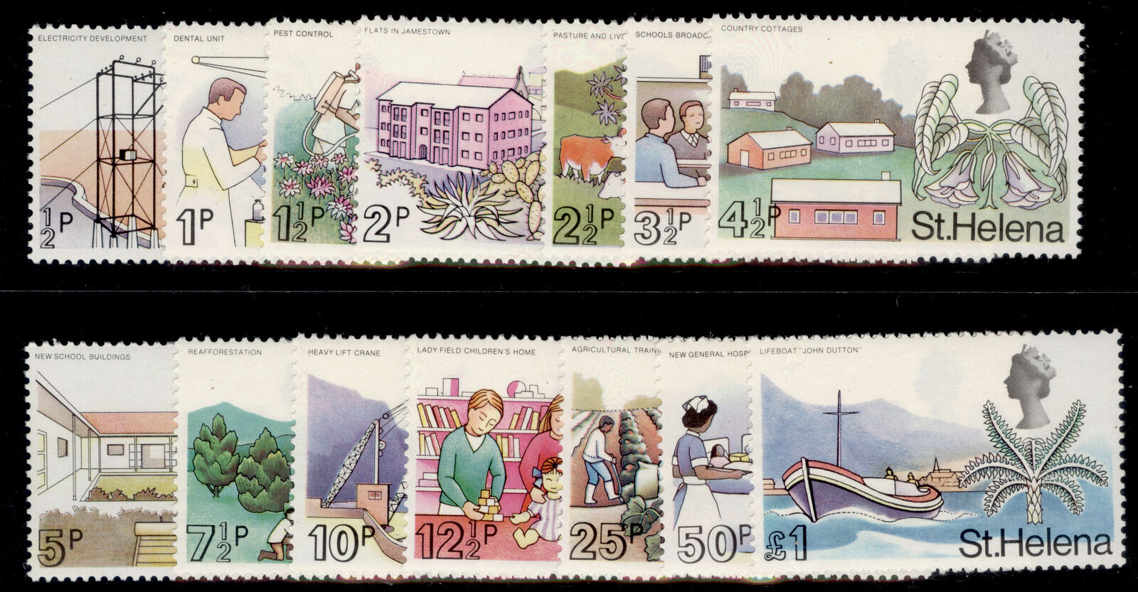 ST. HELENA QEII SG261-274, 1971 Decimal currency set, NH MINT. Cat £22 ...