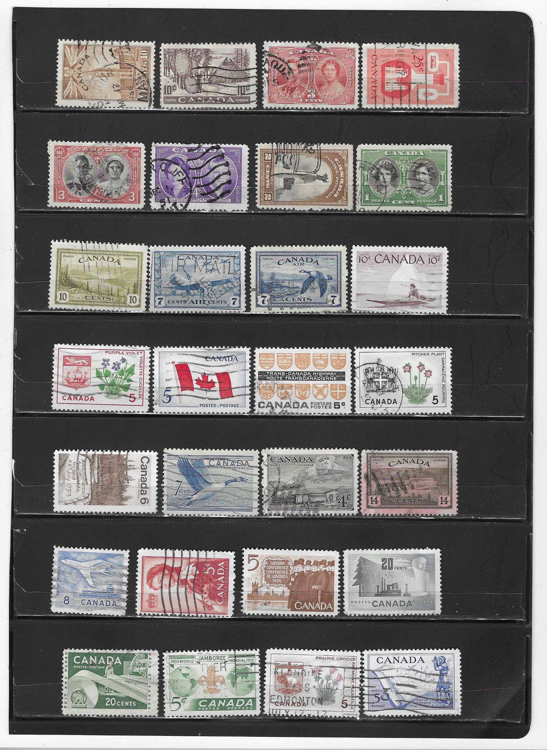 Canada Collection of 28 Different Old Used Off Paper Commemorative ...