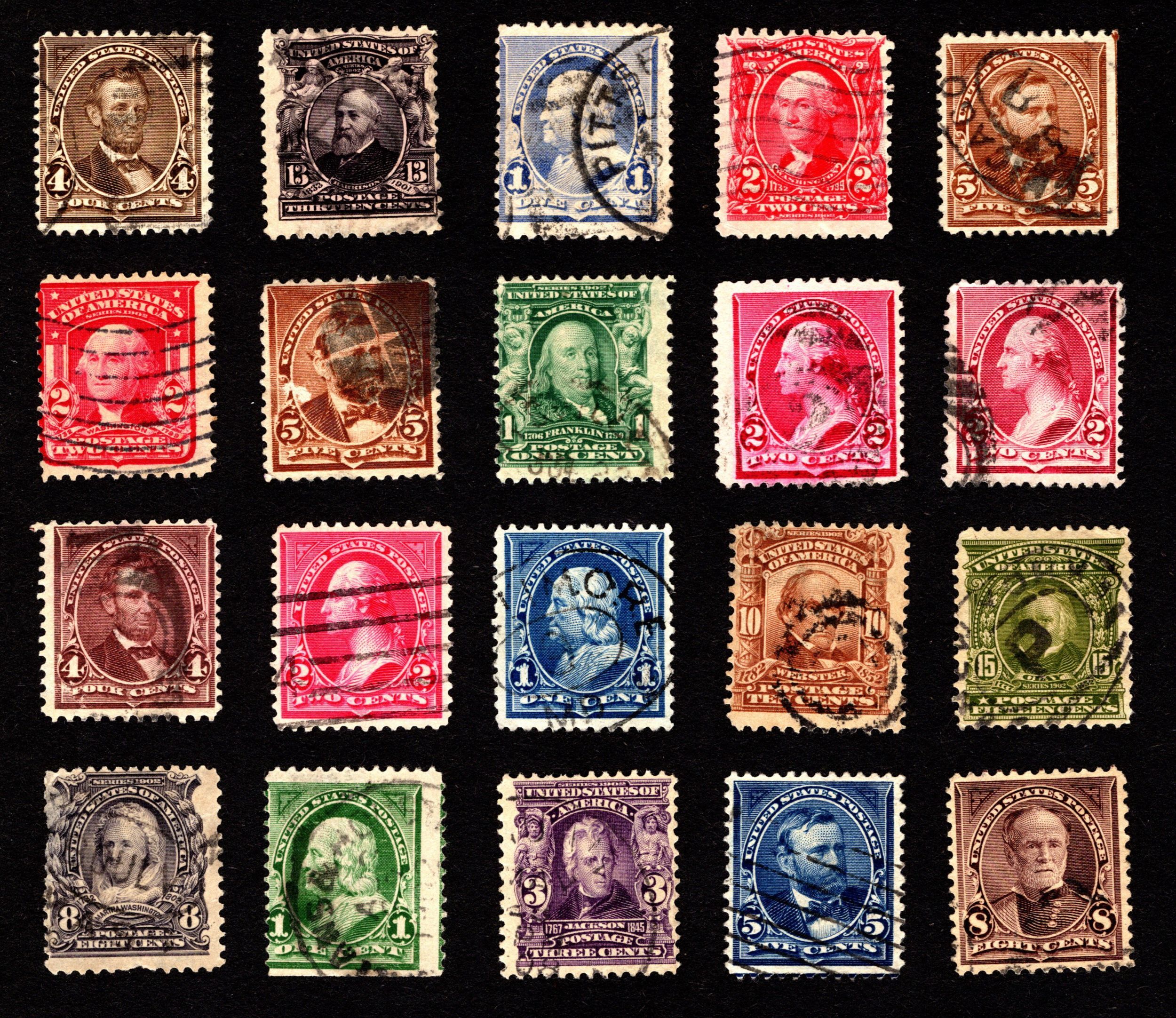 1890-1900's, Lot of 20 US stamps, Few Well-Centered | United States ...