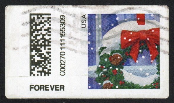 CVP100 - (47c) - Computer Vended Postage "Wreath" - USED Single Off ...