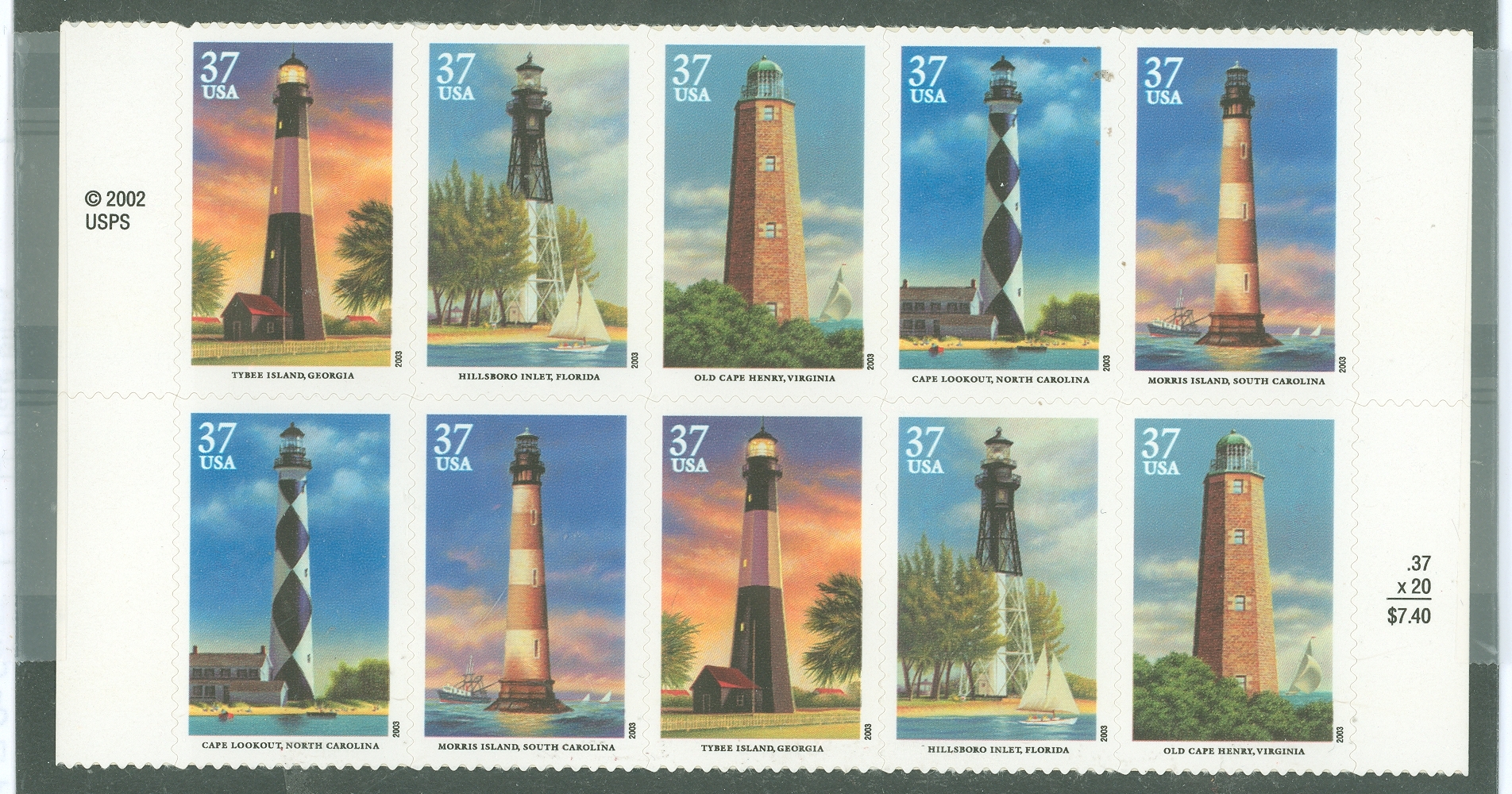 United States #3791a/3791b Single (Lighthouses) | United States ...