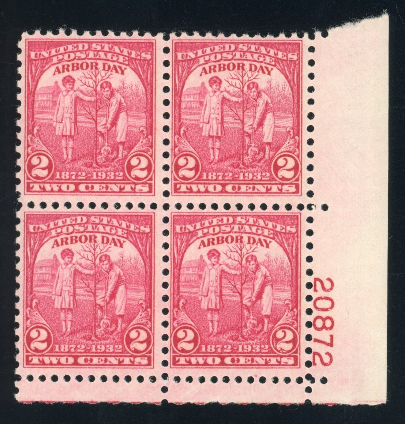 US Stamp #717 Arbor Day 2c - Plate Block of 4 - MNH - CV $7.00 | United ...
