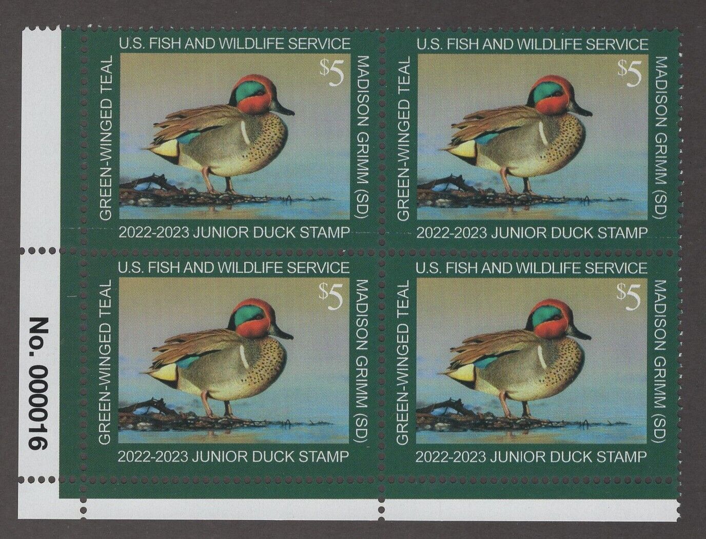 JDS30 - Junior Federal Duck Stamp. Plate Number Block Of 4. #02 ...