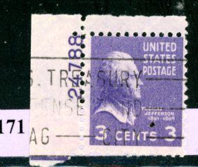 PKStamps - USA - 807 - Used - Plate Number Single #22-171 | United ...