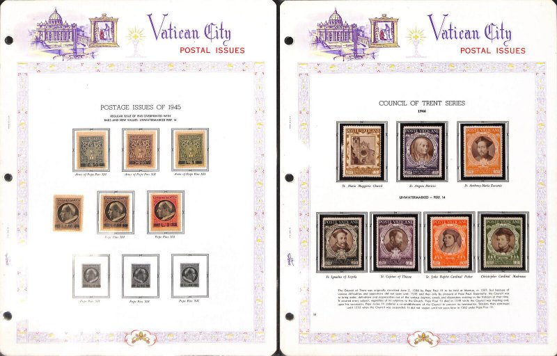 Vatican City Stamp Collection In White Ace Album, 1929-1954, Loaded ...