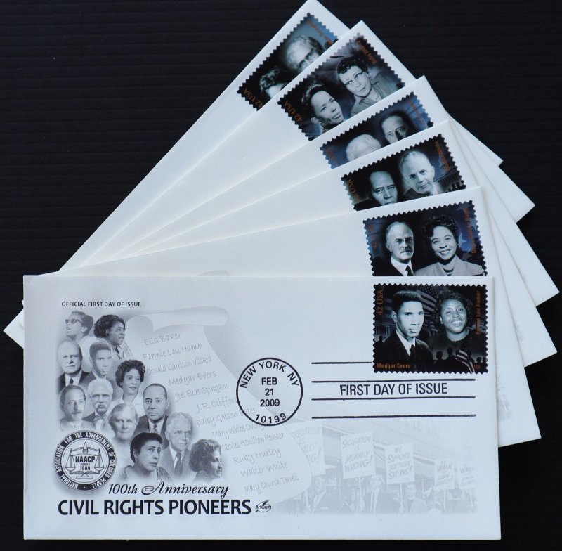 U.S. Used #4384a-4384f 42c Civil Rights Set of 6 ArtCraft First Day ...