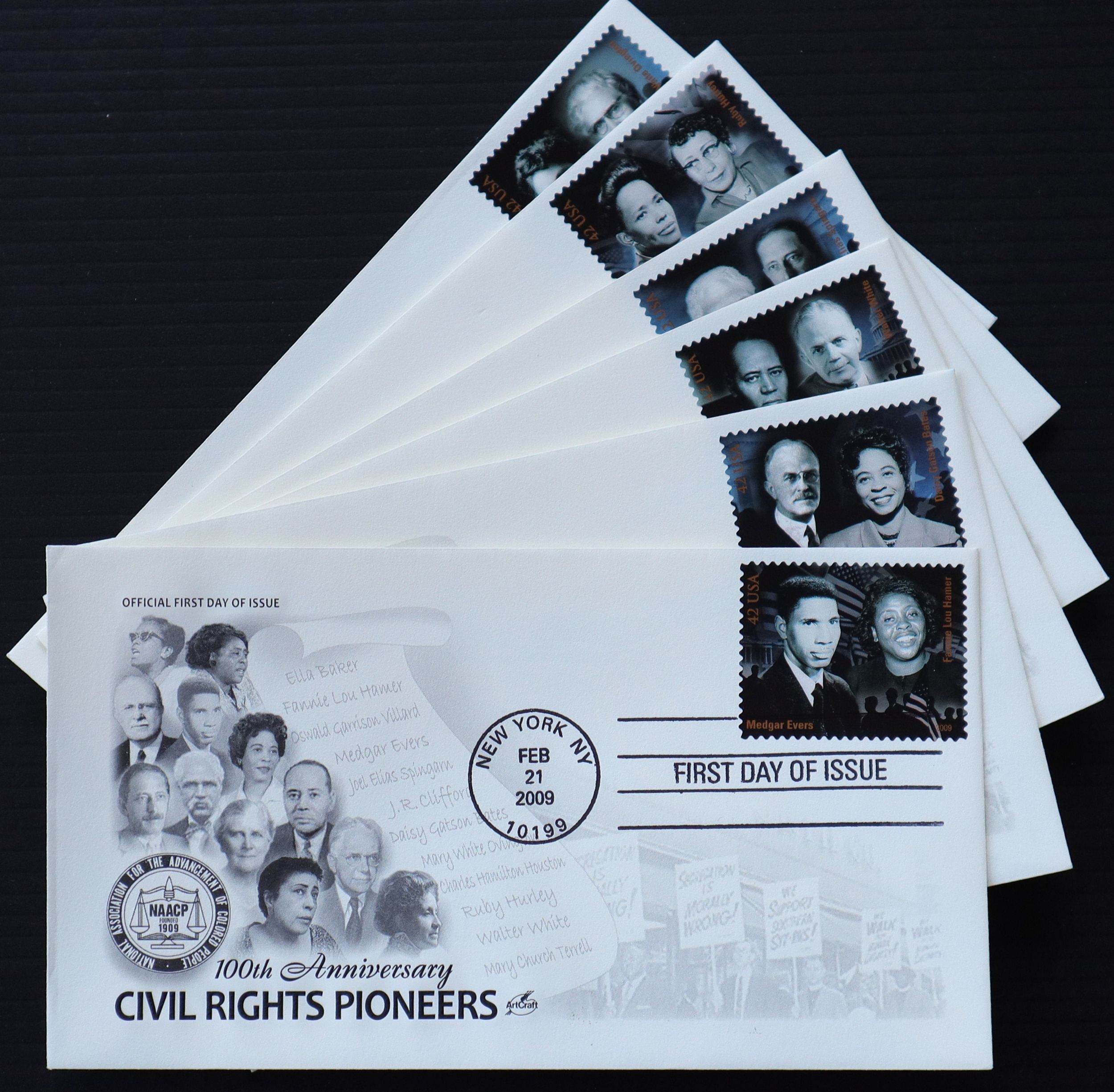 U.S. Used #4384a-4384f 42c Civil Rights Set of 6 ArtCraft First Day ...