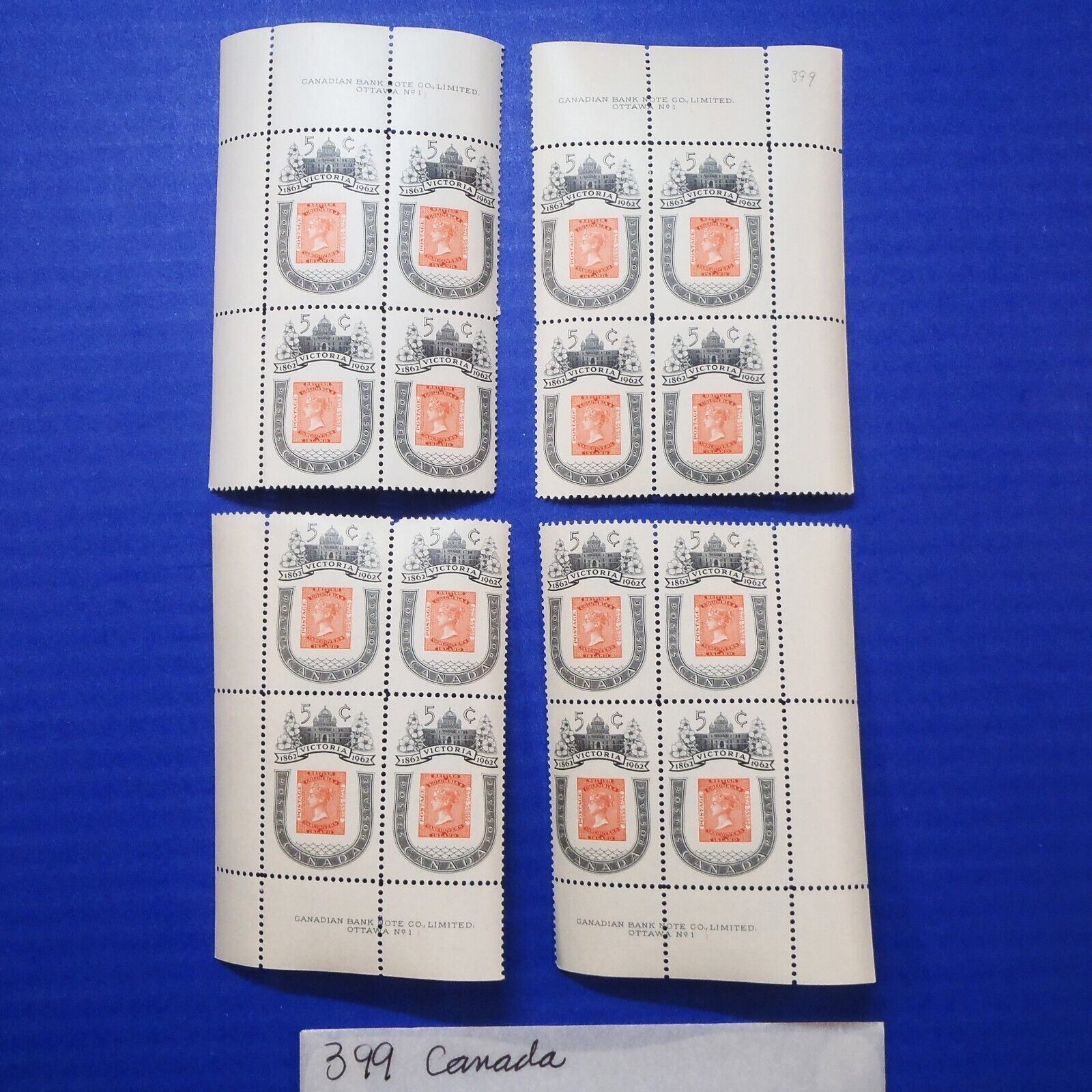 CANADA Sc 399 P#1 Matched Set of Plate Blocks VF MNH | Canada, General ...