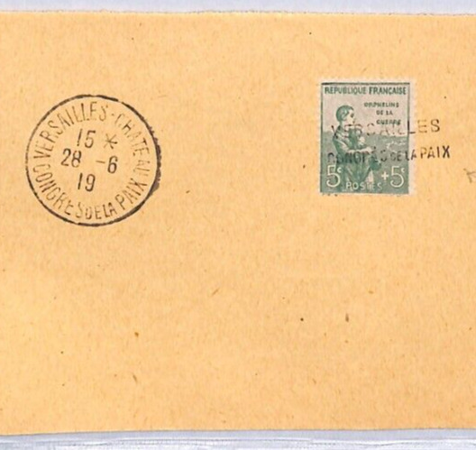 France Cover *Versailles Peace Conference* (Ww1) CDS & Handstamp 1919 ...