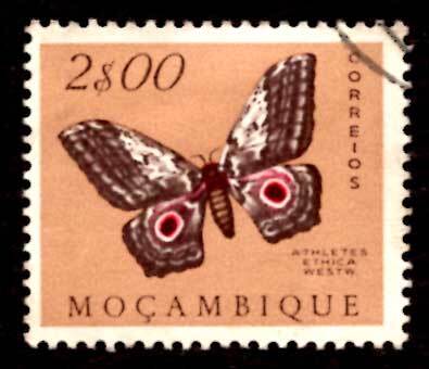 Mozambique 1953 "Athletes ethra" African Butterfly Moth 2e Scott.373 ...