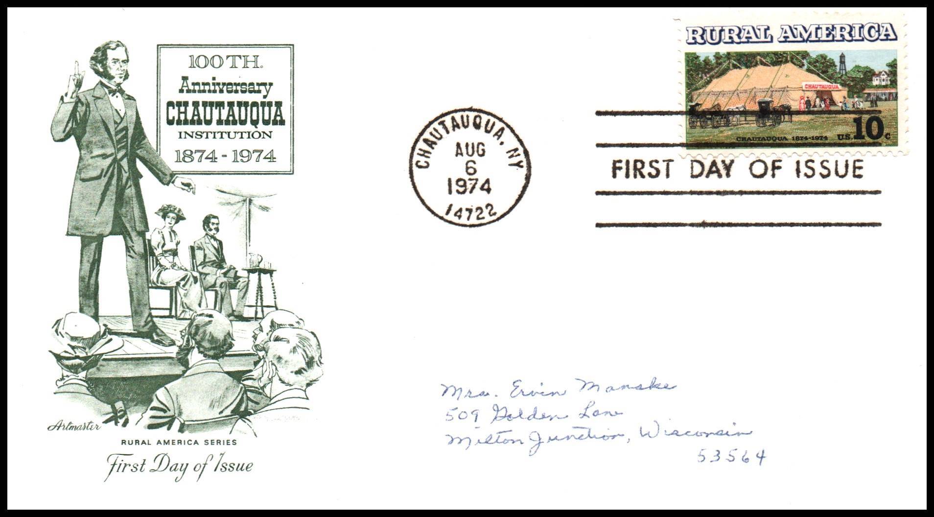 US 1505 Chatauqua Artmaster Pen FDC | United States, General Issue ...