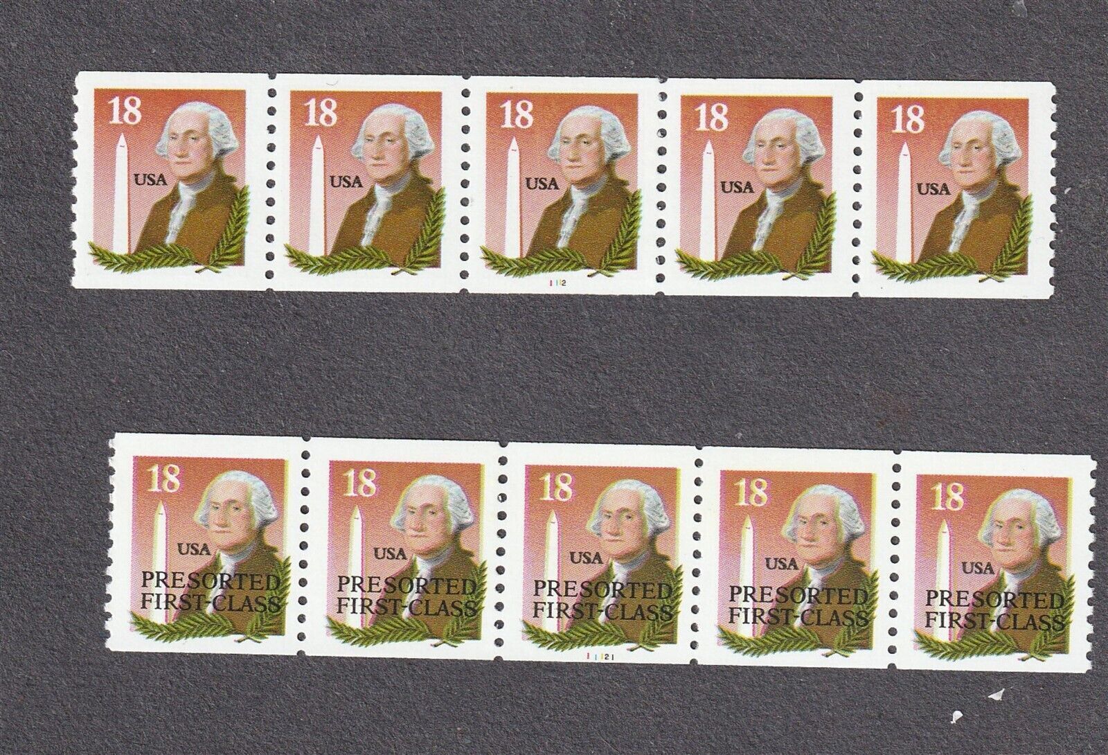 PNC5 18c Washington 1112 US 2149, 11121 US 2149a Lot (2) MNH F-VF ...