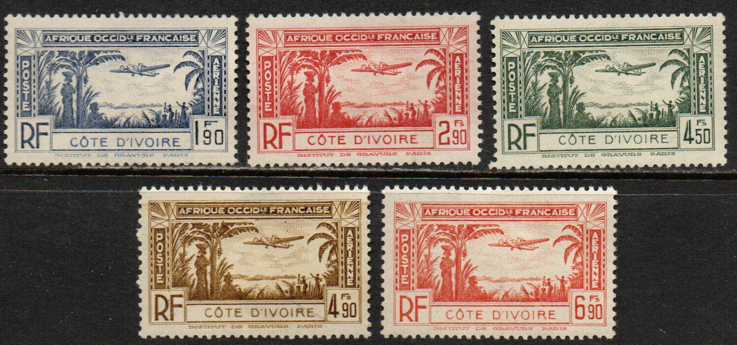 Ivory Coast Sc #C1-C5 Mint Hinged | Africa - Ivory Coast, Air Mail ...