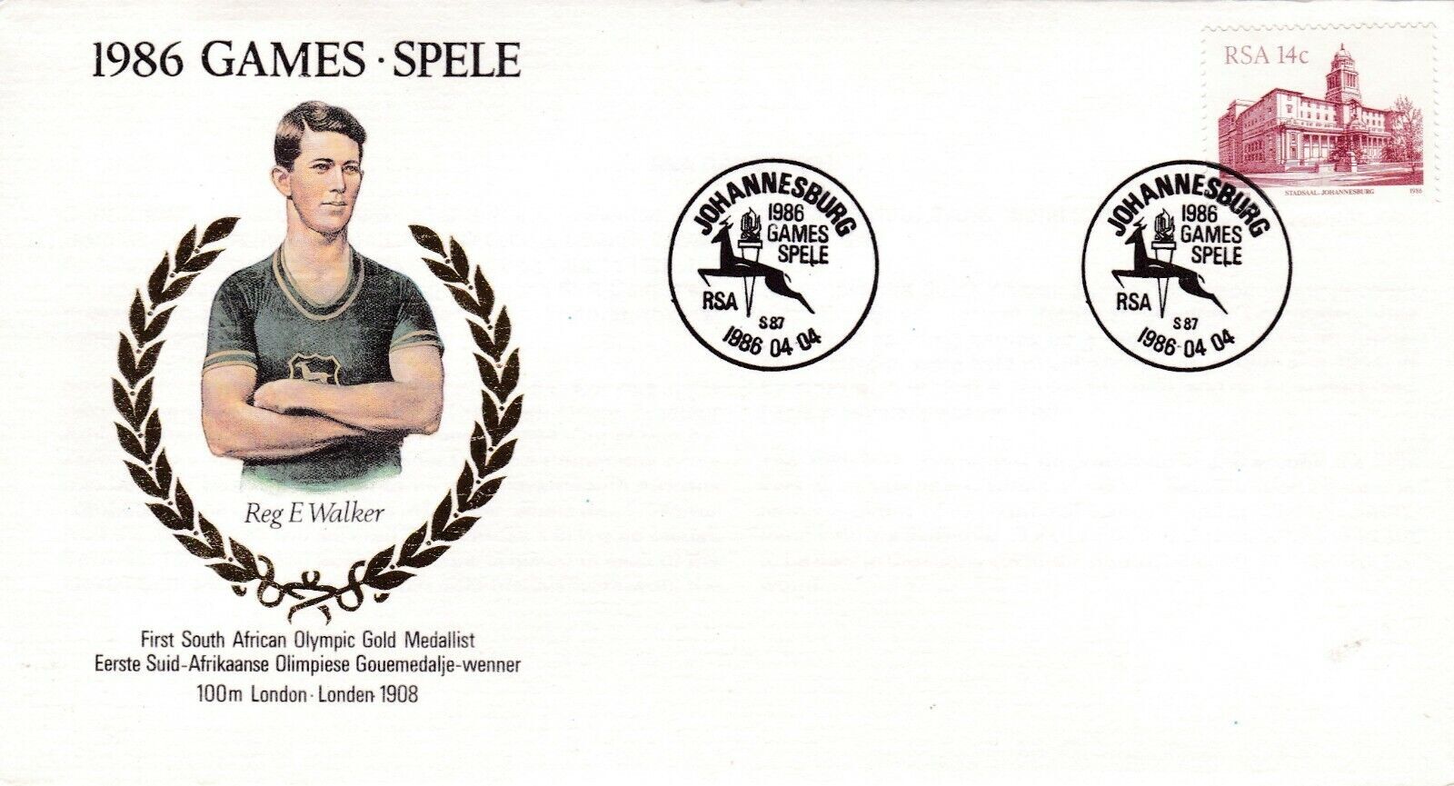 South Africa 1986 Reg Walker First South African Olympic Gold Medallist ...