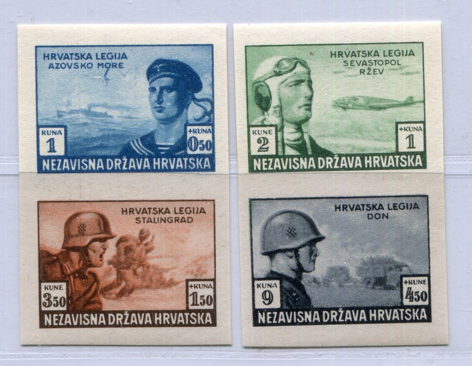NDH Croatia German Puppet State 1943 Legion Vertical Pairs From B37 ...