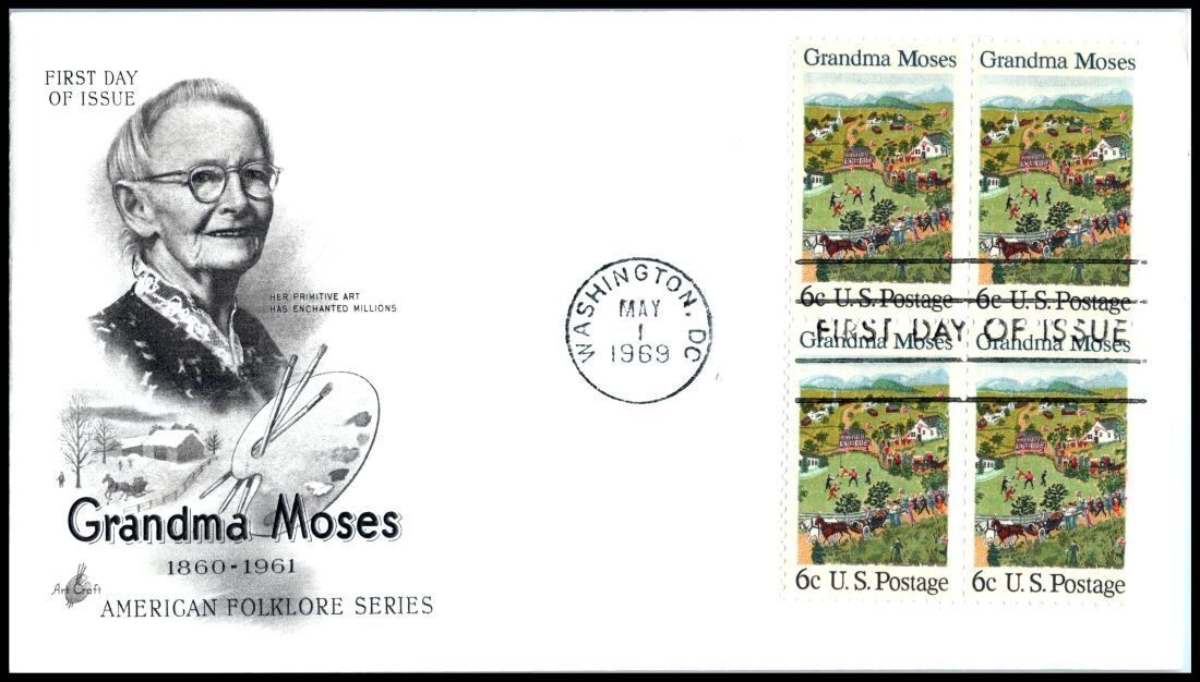 1969 Grandma Moses artist Sc 1370 with ArtCraft cachet American ...