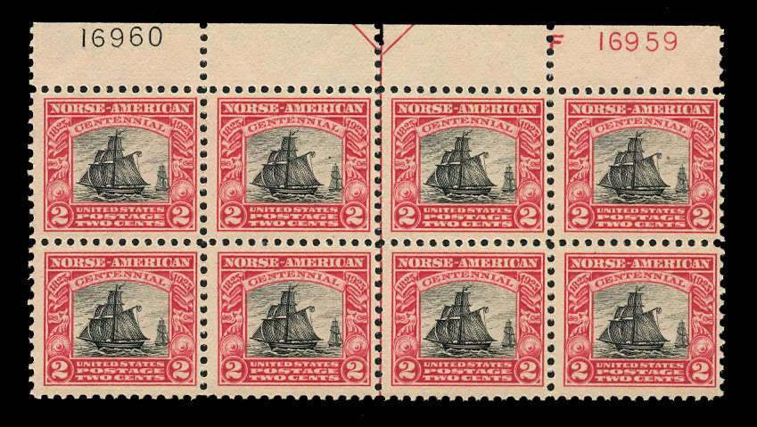US Stamps #620 MNH OG Plate Block of 8 VF | United States, General ...