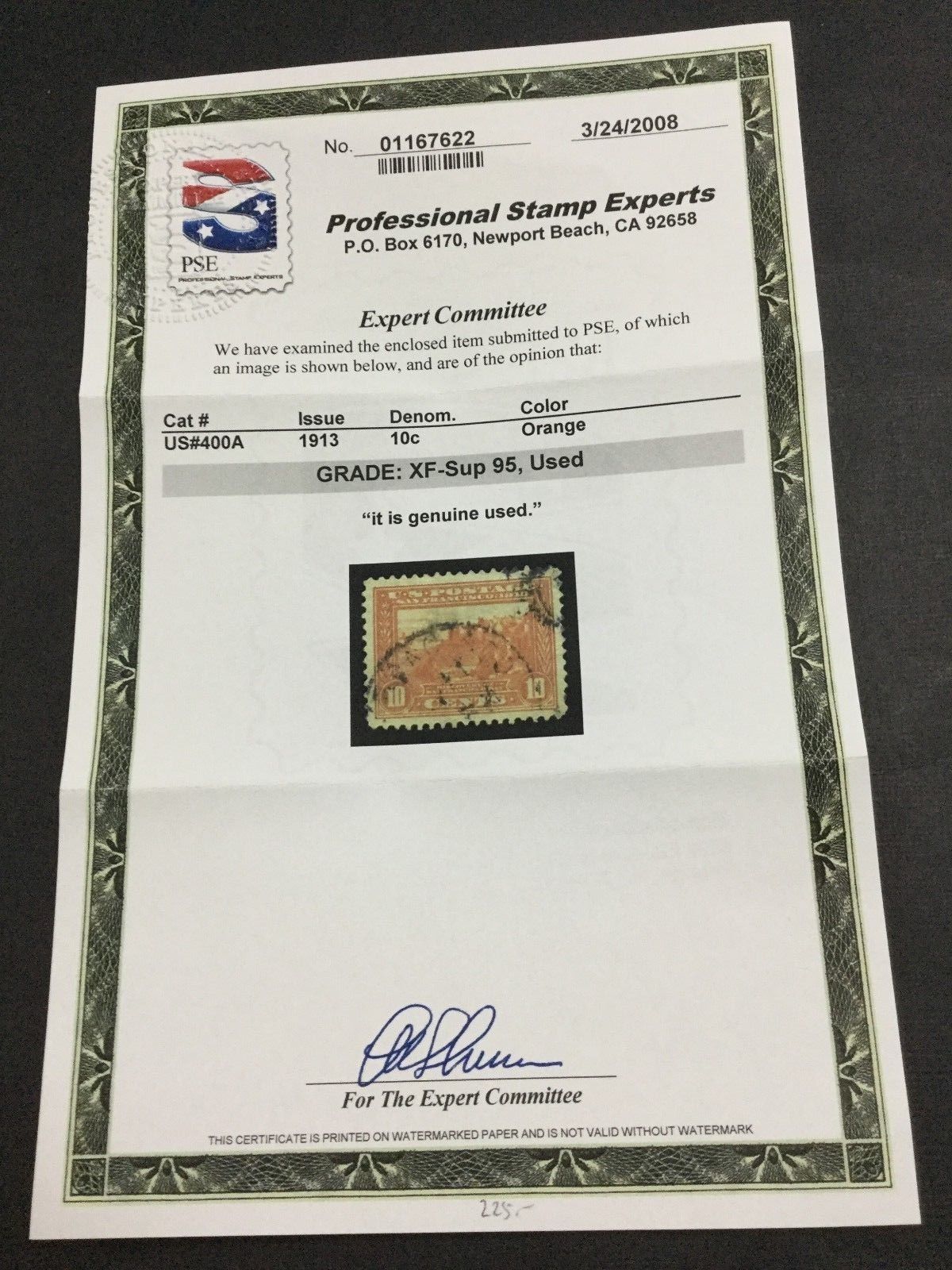 US Stamps #400A Used PSE Graded Cert Xf-Sup 95 | United States, General ...