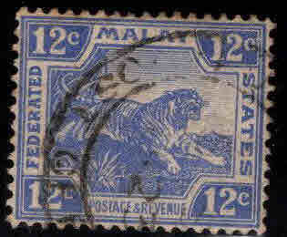 Federated Malay States Scott 65 used Tiger stamp | Asia - Malaysia ...