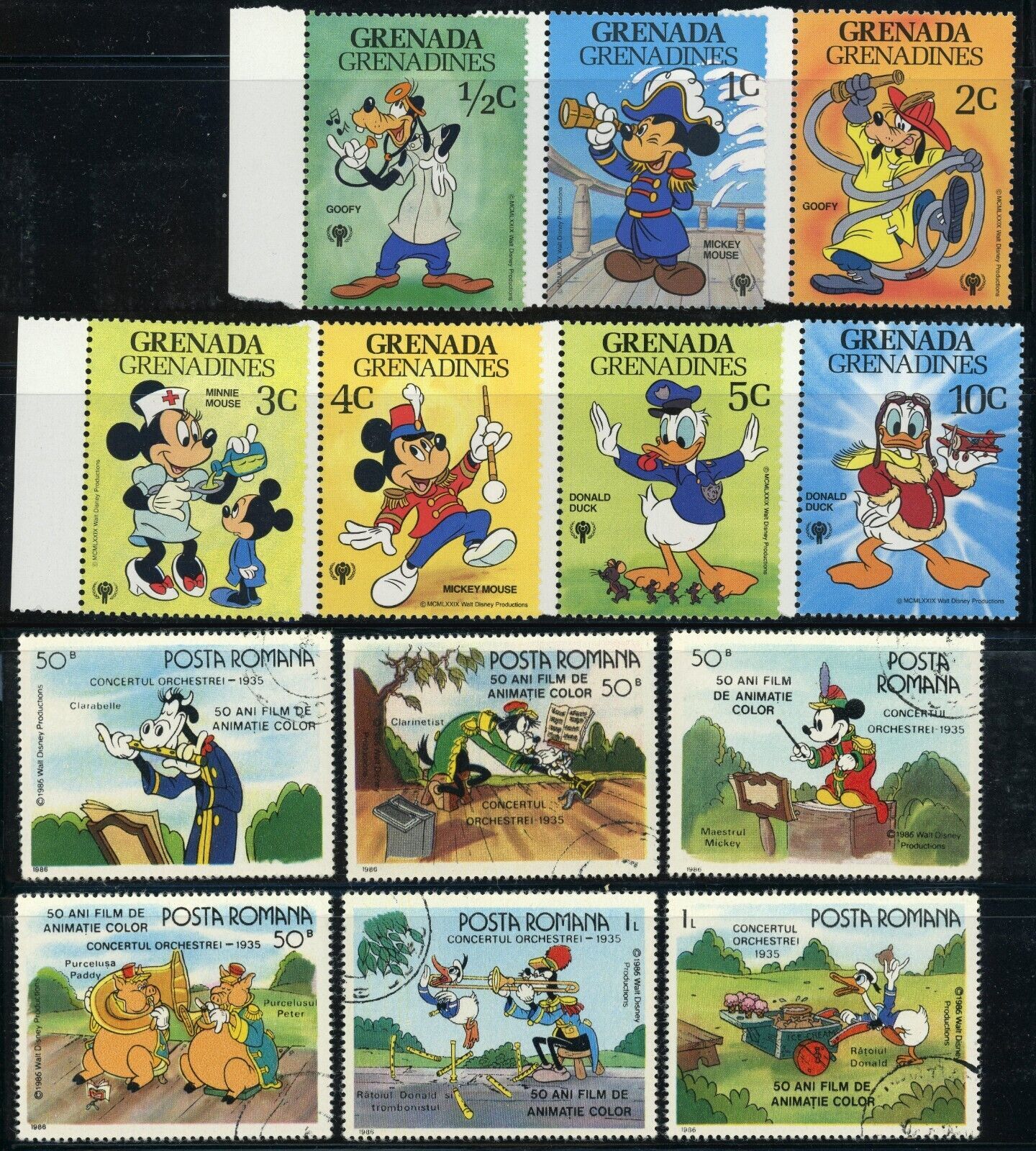 Disney Animation Mickey Mouse Goofy Donald Duck Topical Postage ...