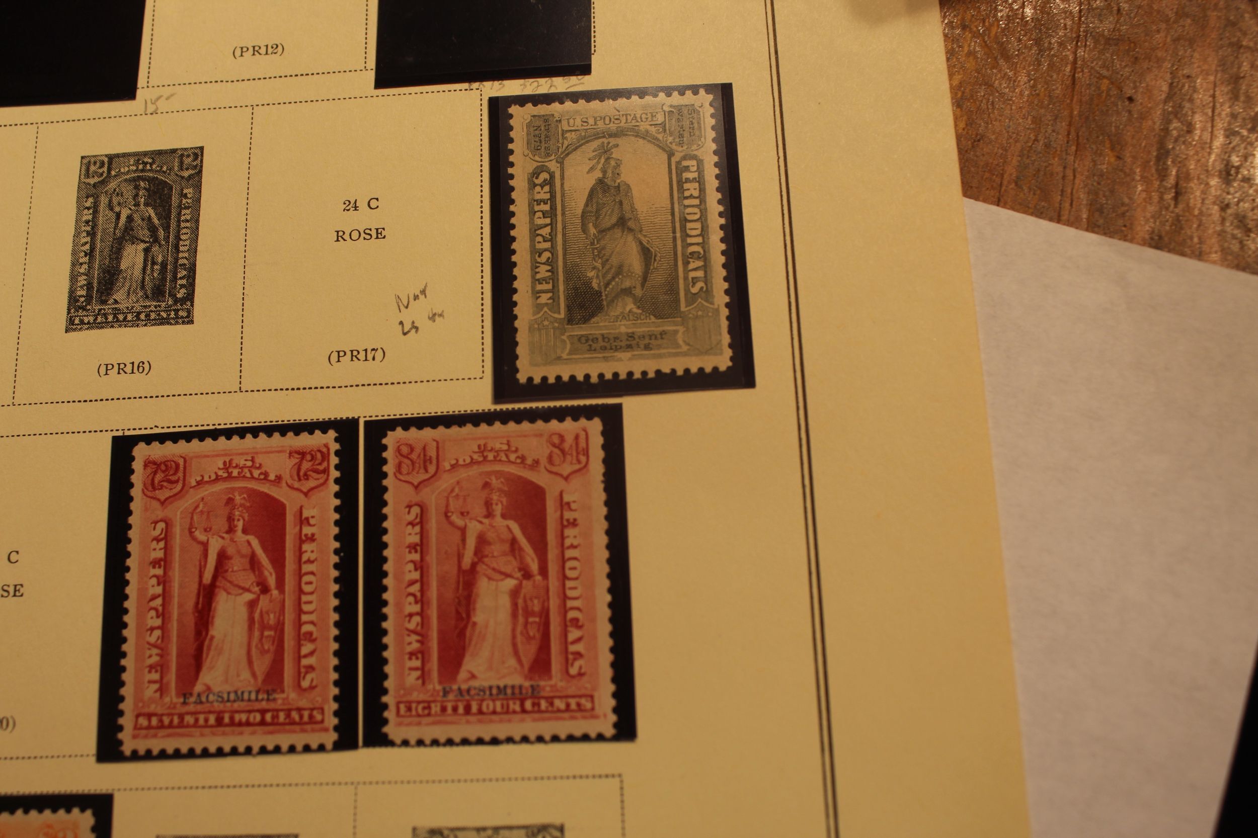 US Newspaper Stamp - PR? Various Issues ALL Facsimiles 12 Stamps ...