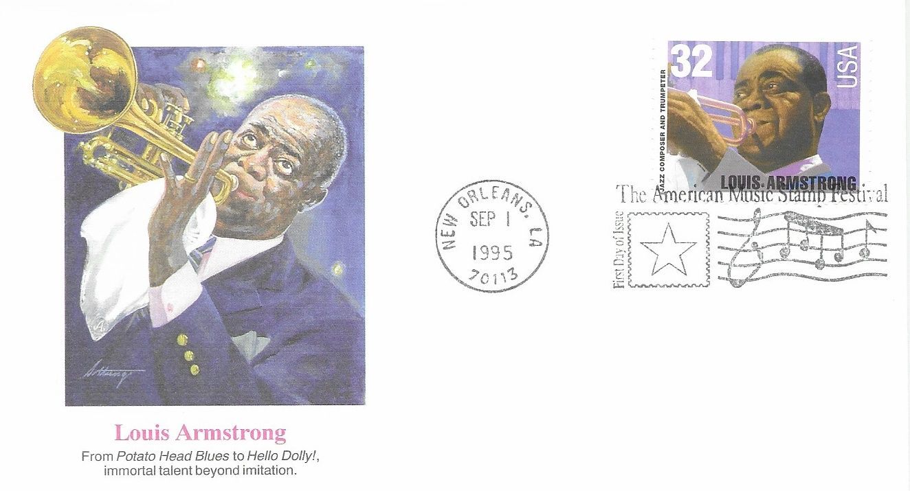 1995 FDC, #2982, 32c Louis Armstrong, Fleetwood | United States ...
