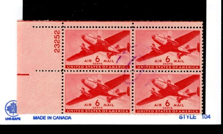 PKStamps - USA - C25 - Used - Plate Block - (B100-040) | United States ...