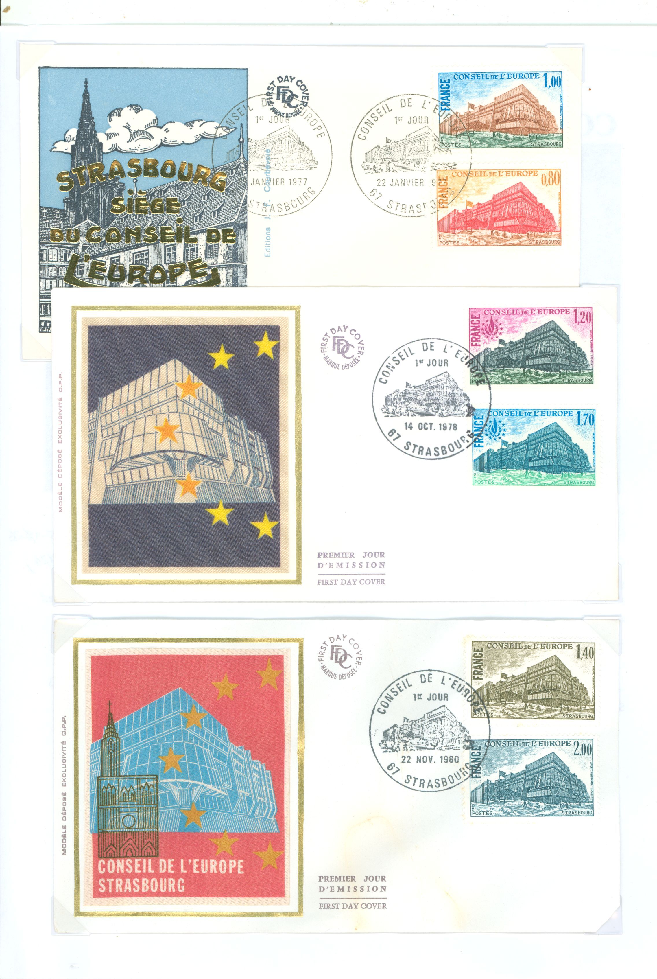 France 1020-1021/1025-1026 New Council headquarters - Strasbourg, Human ...