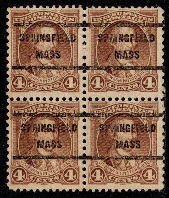 1932 US Scott #- 709 4 Cent George Washington Precancel Springfield ...