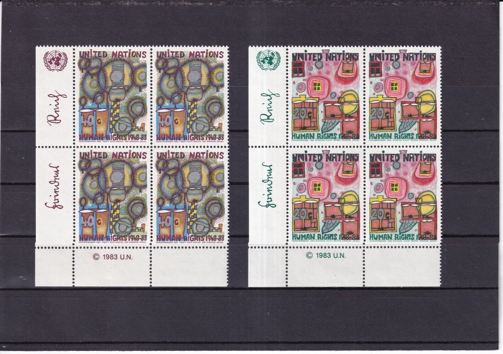 SA28b United Nations New York 1983 35th Anniv Decl Human Rights, mint ...