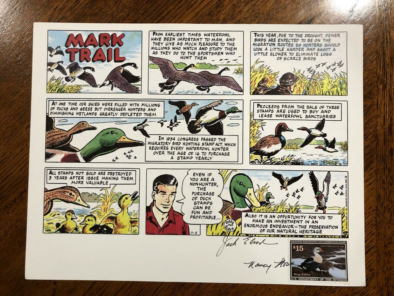 RARE Mark Trail 1989 Duck Appreciation Souvenir Card: Jack Elrod ...