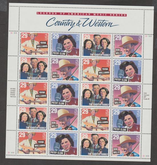 U.S. Scott #2771-2774 Country Western - American Music Stamps - Mint NH ...