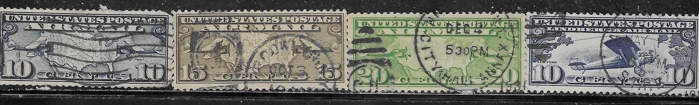 US# C7-C10 "Map of US & 2 Mail Planes" (U) CV 6.10 | United States, Air ...