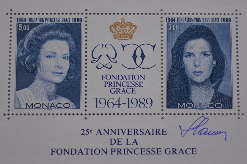 Princess Grace (Kelly) de Monaco 1989 MNH sheet signed Czeslaw Slania ...