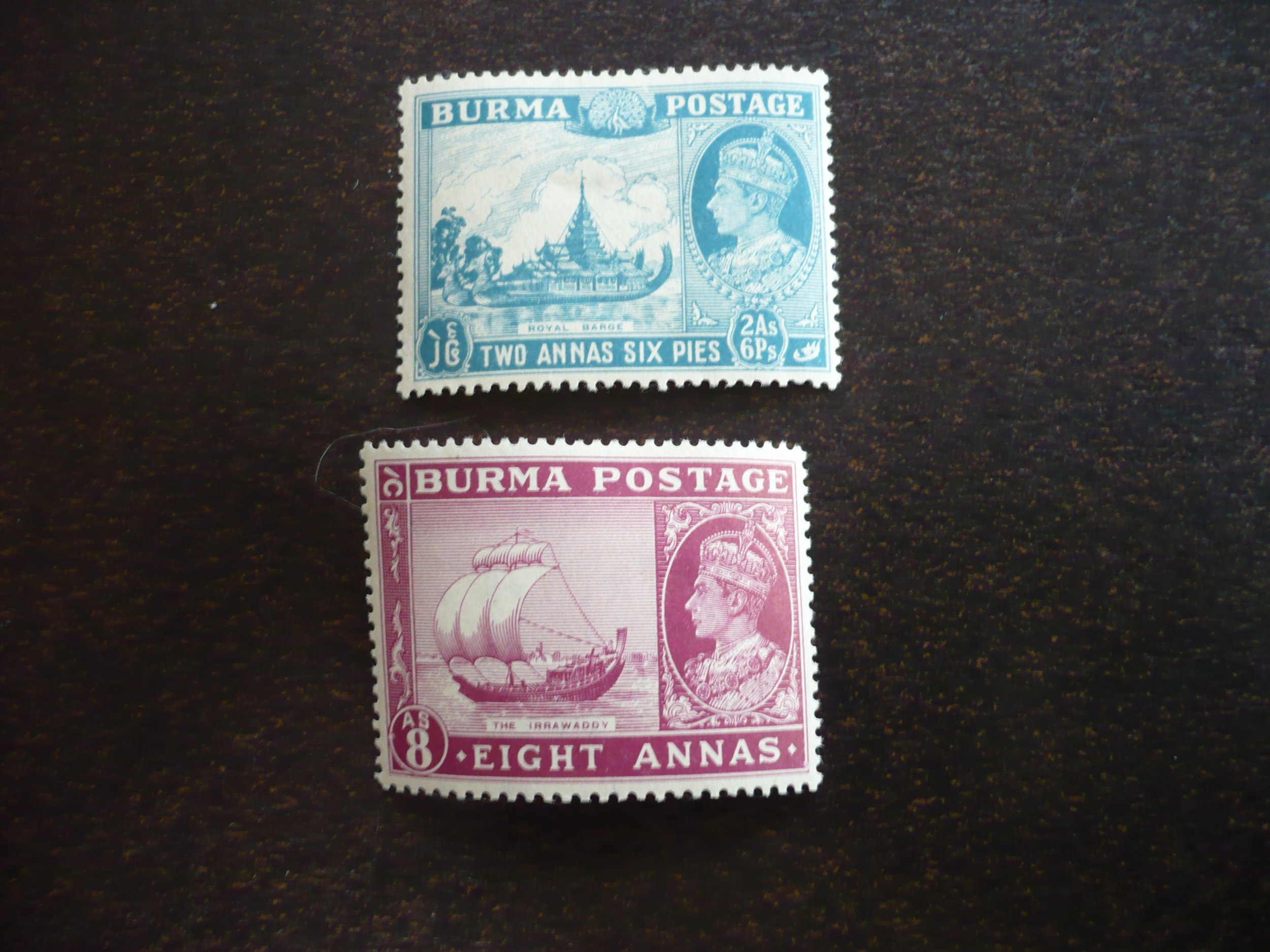 Stamps - Burma - Scott# 76, 80 - Mint Hinged Part Set of 2 Stamps ...