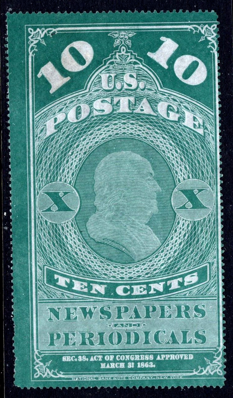 [KN] Scott #PR2b [NGAI] 1865 10c Issue Newspaper & Periodical Stamp [CV ...