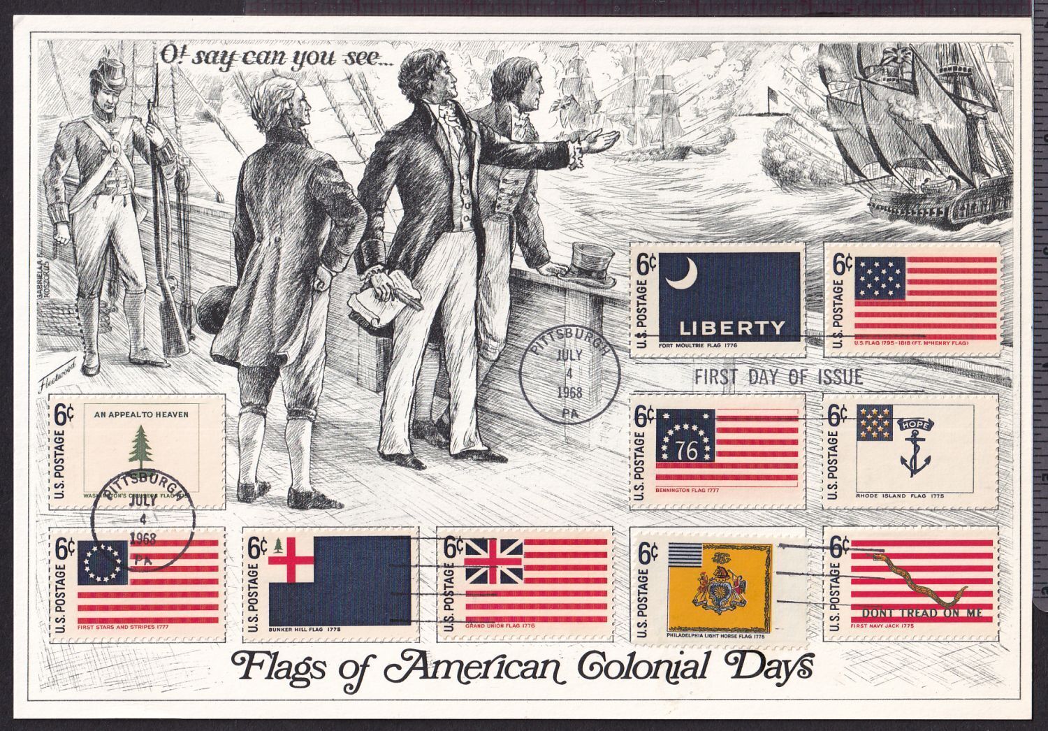 1968 Historic Flags Sc 1345 thru 1354 set of 10 jumbo Fleetwood cachet ...