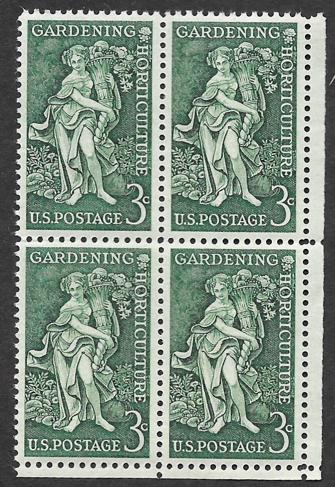 US Scott #1100 3c Gardening Horticulture Block of 4 (1958) MNH | United ...