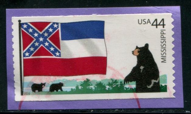 4300 US 44c Flag Series: Mississippi SA coil, used on paper | United ...