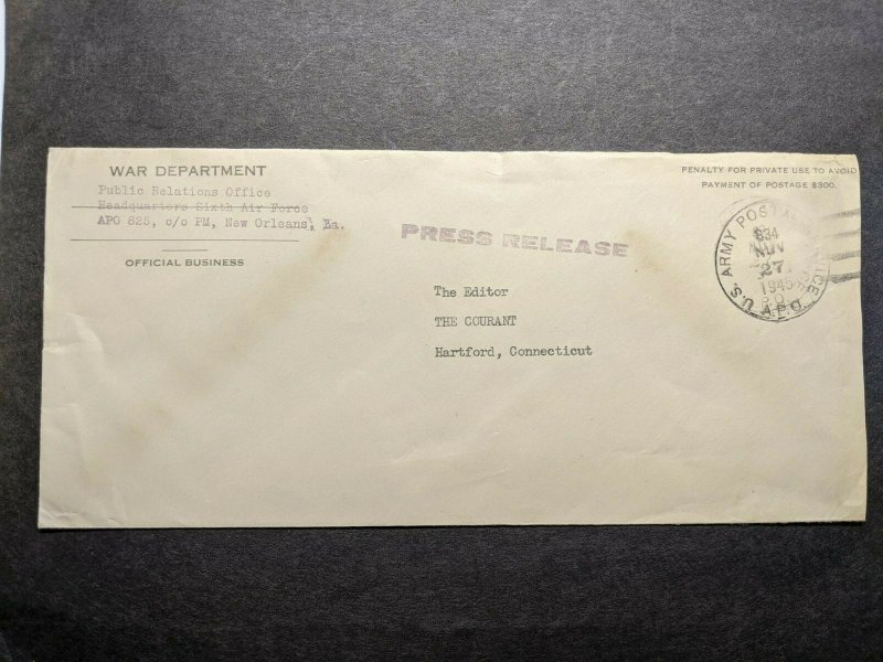 APO 825 ALBROOK FIELD, CANAL ZONE 1945 Official Army 6th AIR FORCE ...