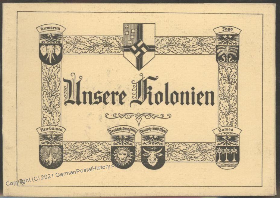 3rd Reich Germany 1939 Lost Colonies Propaganda Postcard COMPLETE SET ...