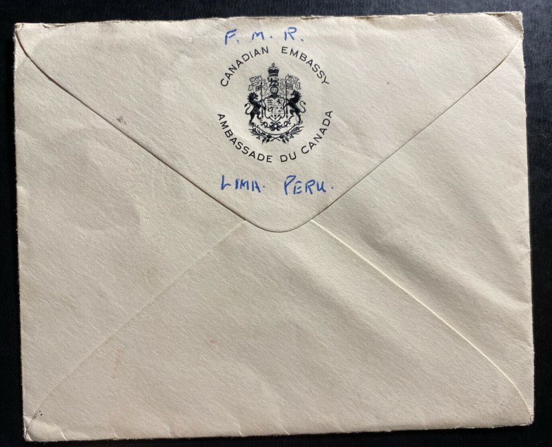 1950s Lima Peru Canadian Embassy Diplomatic Cover To Victoria Canada ...