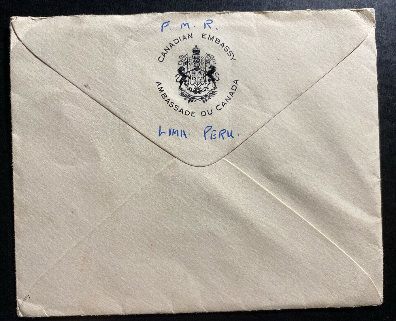 1950s Lima Peru Canadian Embassy Diplomatic Cover To Victoria Canada ...
