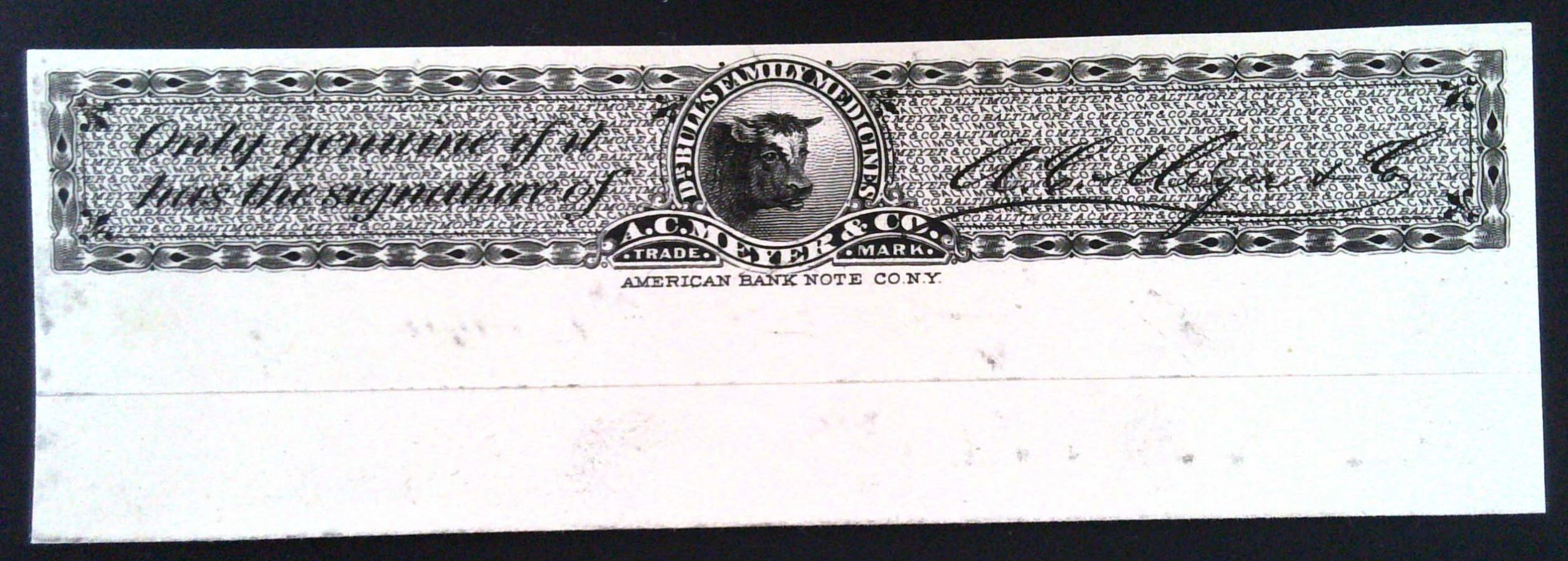 Springer 252M2P4 Black plate proof on card - Bottom Margine with ...