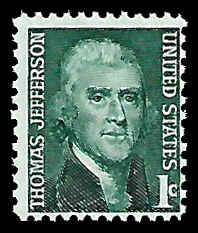 PCBstamps US #1278 1c Thomas Jefferson, MNH, (7) | United States ...